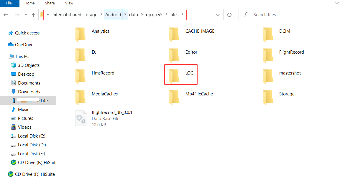 How do I export log files from the App?