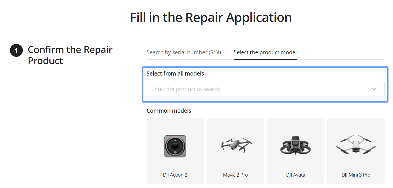 Repair Service Application Instructions